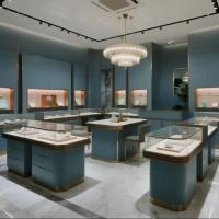 China Luxury Jewelry Vitrine Display Cabinet Mixed Material Glass Wood Stainless Steel for sale