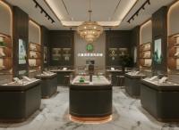 China Luxury Jewelry Vitrine Display Cabinet Mixed Material Glass Wood Stainless Steel for sale