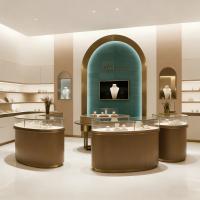 China Bespoke Jewelry Display Case Glass Wood Stainless Steel Frame Custom Color for sale