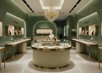 China Luxury Brand Jewelry Display Cabinet Glass Wood Stainless Steel Security Lock for sale