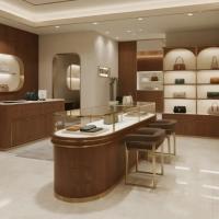 China Modern Jewelry Store Furniture Glass Wood Stainless Steel Display Counter for sale