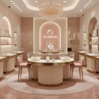 China Luxury Jewellery Center Display Cabinet Metal Frame Solid Wood Tempered Glass Showcase for sale