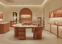 China High End Jewelry Shop Island Cabinet Metal & Wood Frame Transparent Glass Display Case for sale