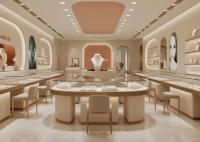 China Fashion Jewellery Island Display Cabinet Metal Wood Clear Glass Show Furniture for sale