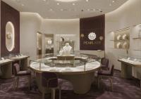 China Fashion Jewellery Island Display Cabinet Metal Wood Clear Glass Show Furniture for sale
