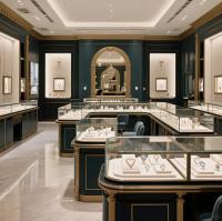 China Jewelry Shop Island Display Cabinet Metal Wood Combined Clear Glass Showcase for sale