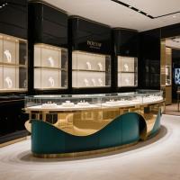 China Exquisite Jewellery Freestanding Display Cabinet Metal Wooden Glass Retail Showcase for sale