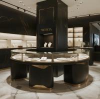 China Exquisite Jewellery Freestanding Display Cabinet Metal Wooden Glass Retail Showcase for sale