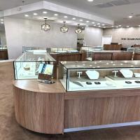 China Custom Glass Jewellery Store Display Cabinet Luxury Showroom Furniture Design Lockable Jewelry Counter Showcase for sale