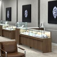 China Custom Glass Jewellery Store Display Cabinet Luxury Showroom Furniture Design Lockable Jewelry Counter Showcase for sale