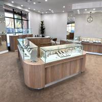China Custom Glass Jewellery Store Display Cabinet Luxury Showroom Furniture Design Lockable Jewelry Counter Showcase for sale