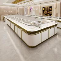 China High End Solid Wood Jewelry Showcase with Tempered Glass for sale