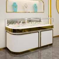 China High End Solid Wood Jewelry Showcase with Tempered Glass for sale