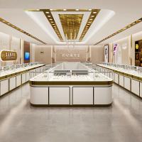 China High End Solid Wood Jewelry Showcase with Tempered Glass for sale