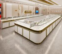 China High End Solid Wood Jewelry Showcase with Tempered Glass for sale
