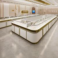 China High End Solid Wood Jewelry Showcase with Tempered Glass for sale