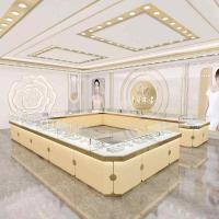 China Luxury Wooden Jewelry Display Front Cabinet with Glass Door & Stainless Steel Frame for Retail Store for sale