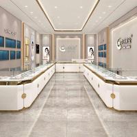China Luxury Wooden Jewelry Display Front Cabinet with Glass Door & Stainless Steel Frame for Retail Store for sale