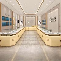 China Luxury Wooden Jewelry Display Front Cabinet with Glass Door & Stainless Steel Frame for Retail Store for sale