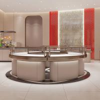 China Commercial Wooden Jewelry Showcase with Ultra-clear Glass Cabinet and LED Light for sale