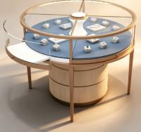 China Wholesale Luxury Stainless Steel Store Furniture LED Light Glass Jewelry Display for Showcase Cabinets Retail Display Racks for sale