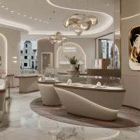 China Custom Design Jewelry Shop Furniture Front Display Island Cabinet Wall-mounted Showcase for sale