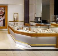 China Modern Luxury Jewelry Showcase with LED Lighting Custom Size Glass & Wood Display Cabinets for Retail Store for sale