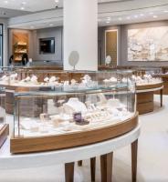 China Modern Luxury Jewelry Showcase with LED Lighting Custom Size Glass & Wood Display Cabinets for Retail Store for sale