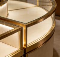 China High End Circular Jewelry Showcase with Tempered Glass LED Lighting & Lockable Design for Luxury Shopping Malls for sale