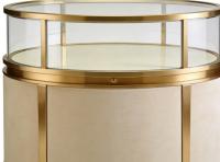 China High End Circular Jewelry Showcase with Tempered Glass LED Lighting & Lockable Design for Luxury Shopping Malls for sale