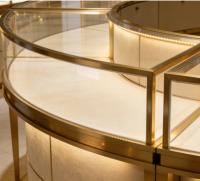 China High End Circular Jewelry Showcase with Tempered Glass LED Lighting & Lockable Design for Luxury Shopping Malls for sale