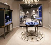 China Custom Luxury Jewelry Store Interior Design, Full Store Layout with Black & Gold Showcase Furniture for Boutiques for sale