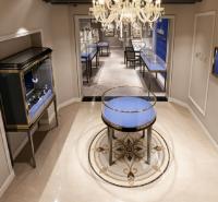 China Custom Luxury Jewelry Store Interior Design, Full Store Layout with Black & Gold Showcase Furniture for Boutiques for sale