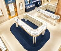China Custom Luxury Curved Jewelry Display Cabinet, Glass Counter for Luxury Jewelry Boutiques for sale
