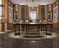 China Custom Luxury Wood & Glass Jewelry Island Display Cabinet, High-End Museum-Grade Showcase for sale