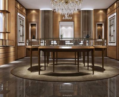China Custom Luxury Wood & Glass Jewelry Island Display Cabinet, High-End Museum-Grade Showcase for sale