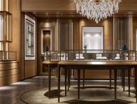 China Custom Luxury Wood & Glass Jewelry Island Display Cabinet, High-End Museum-Grade Showcase for sale