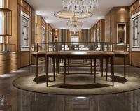 China Custom Luxury Wood & Glass Jewelry Island Display Cabinet, High-End Museum-Grade Showcase for sale
