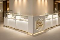 China Custom Modern LED Mall Kiosk Jewelry & Watch Display Cabinet with Pearl Store Furniture for Gold Jewelry Shop for sale