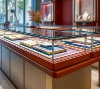China Luxury New Chinese Style Red & Gold Full-Store Jewelry Display Case Set, Glass Showcase Solution for sale