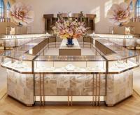 China High-End Geometric Jewelry Display Table with LED Lighting for Luxury Retail for sale