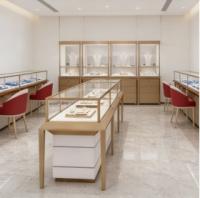 China Modern Luxury Jewelry Display Combination Set with LED Lighting Polygonal & Rectangular Glass Showcase for Jewelry Retail for sale