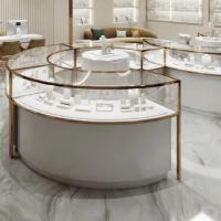China Customizable Counter Minimalist Luxury Aesthetic LED Lighting Durable & Integrated Storage Space Luxury Jewelry Store Furniture for sale