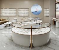 China Customizable Counter Minimalist Luxury Aesthetic LED Lighting Durable & Integrated Storage Space Luxury Jewelry Store Furniture for sale