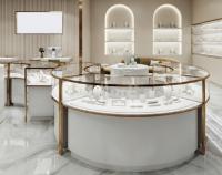 China Customizable Counter Minimalist Luxury Aesthetic LED Lighting Durable & Integrated Storage Space Luxury Jewelry Store Furniture for sale
