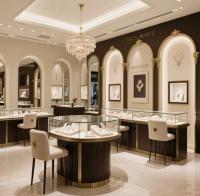 China Customized Luxury Wood and Glass Jewelry Island Display Showcase for Jewellery Shop for sale