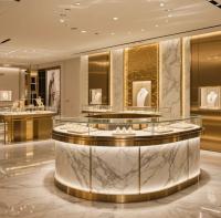 China High End Fashion Jewelry Watch Shop Decor Customized Plywood Island Display Showcase for sale