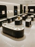 China Custom Glass Jewellery Display Showcase Rectangle Wood Jewelry Display Counter for sale