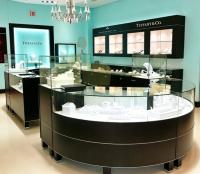 China Custom Black and Silver Tone Jewelry Display Cabinet, Wall & Floor Showcase for Luxury Jewelry Stores for sale