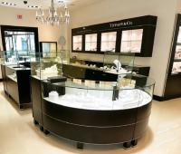 China Custom Black and Silver Tone Jewelry Display Cabinet, Wall & Floor Showcase for Luxury Jewelry Stores for sale